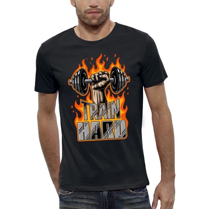 T-shirt de musculation PIXEL EVOLUTION TRAIN HARD - Poids et Haltères ...