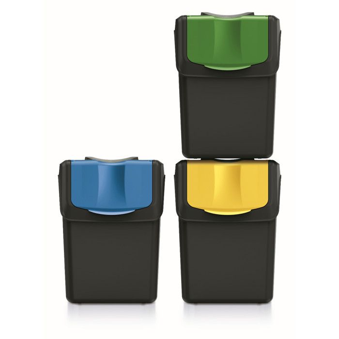 Ensemble de 3 poubelles de tri Prosperplast Keden SORTI BOX 3x20l ...