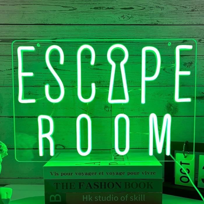 Panneau Néon Escape Room Panneau Led Vert Game Escape, Lumière Néon ...