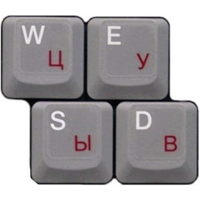 Autocollants Clavier Russe Cyrillique Rouge Sur Fond Transparent ...