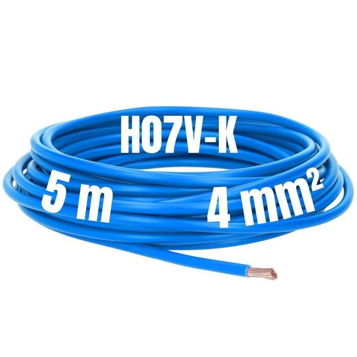 Câble De Câblage H07V-K 4 Mm² Bleu-5 M-Flexible-Toron 4 Mm²-Câblage À ...