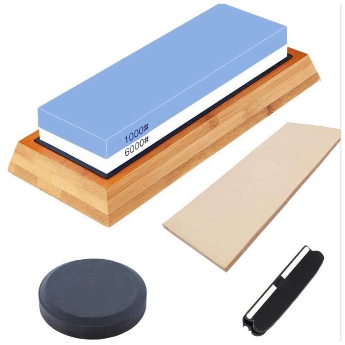 Ensemble de Pierre à Aiguiser pour Couteaux, 1000-6000 Grit Outil D'AffûTage de Pierre à ...