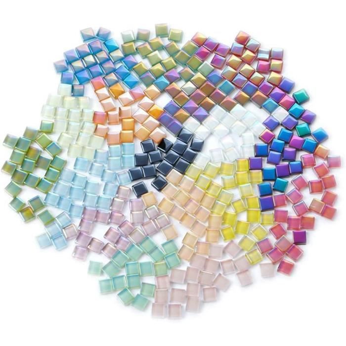 BIEY Carreaux de mosaïque en cristal couleurs mélangées, 200 pièces-sac ...
