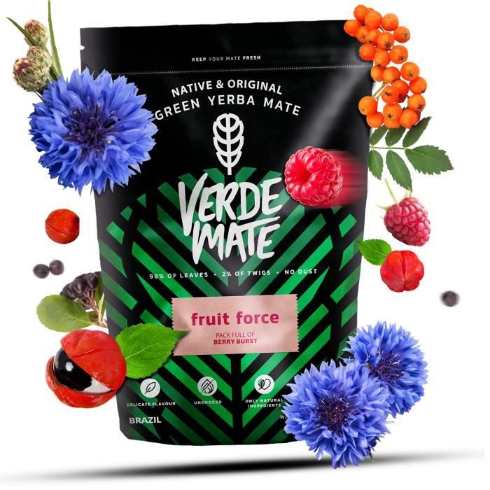 Yerba Mate Verde Mate Green Fruit Force Sans Poussière Non Fumé 500g ...