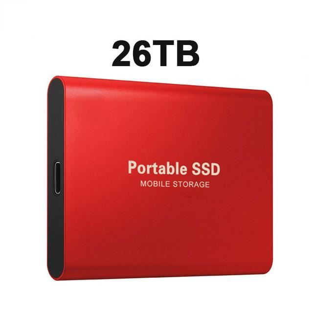 Disque dur externe,Red 30TB--Mini disque dur externe SSD, usb 3.1, 2 to ...