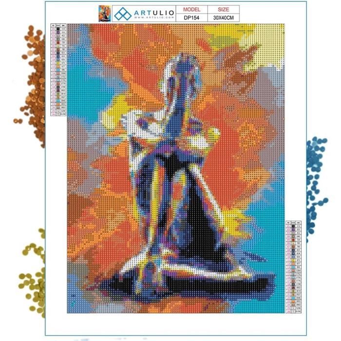 Diamond Painting - Tableau D'Une Femme Dessiné En Couleur - 30X40 Cm 5D ...