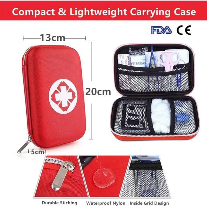 Trousse de Premier Secours, Basic Care Kit de premiers secours, Boîte Médical Portable pour la ...