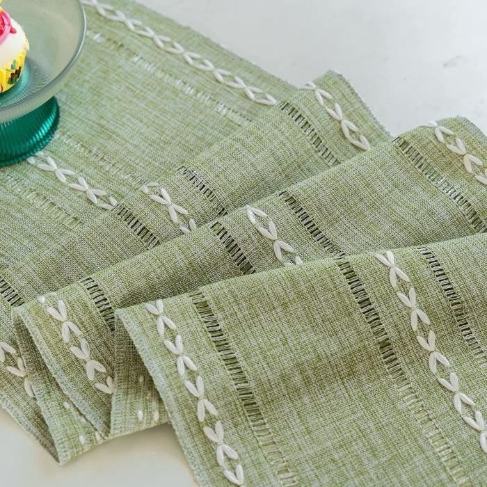 Chemin De Table Mariage Vert, Chemins De Table Chemin De Table Tissé ...