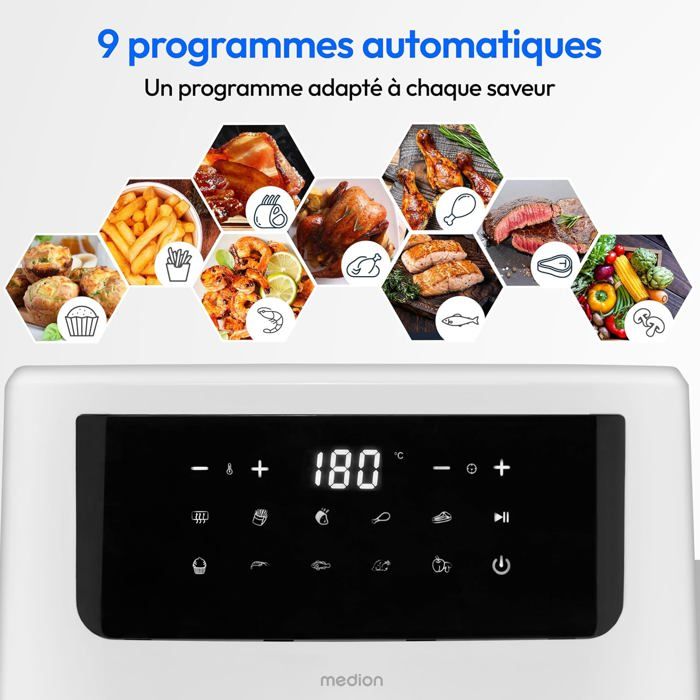 Friteuse à air chaud - SWROSE - Air Fryer P10 XL Duo, 6,8L, 2150W ...