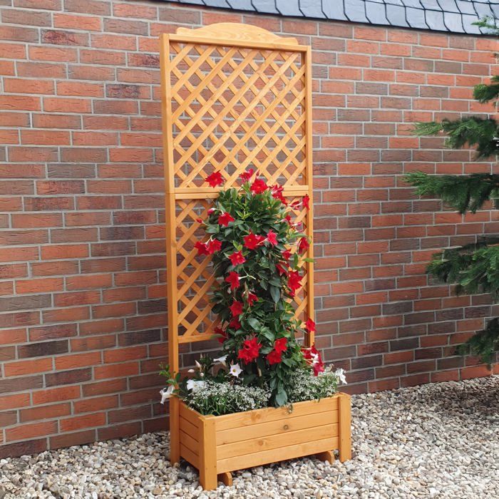 Jardinière en bois avec treillis haut bac à fleurs pour plantes ...