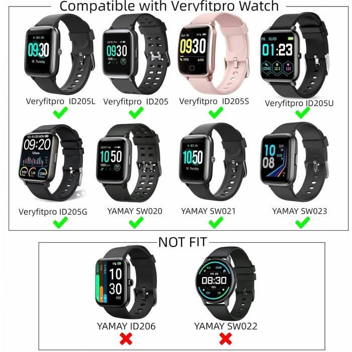 Bracelet Montre Compatible Avec Id205L,19Mm Veryfitpro Id205 Bracelet ...