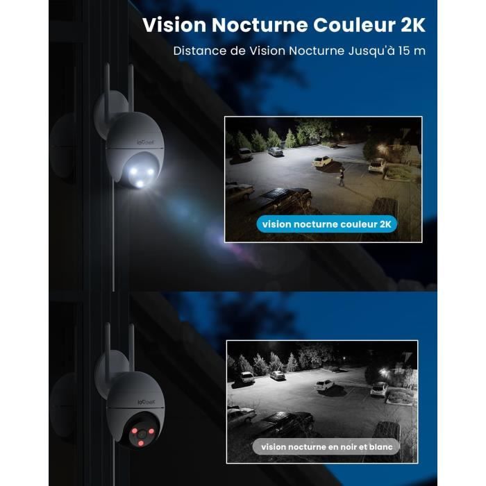 Caméra de surveillance Wifi extérieure 2,4-5 GHz (mise à niveau 2K ...