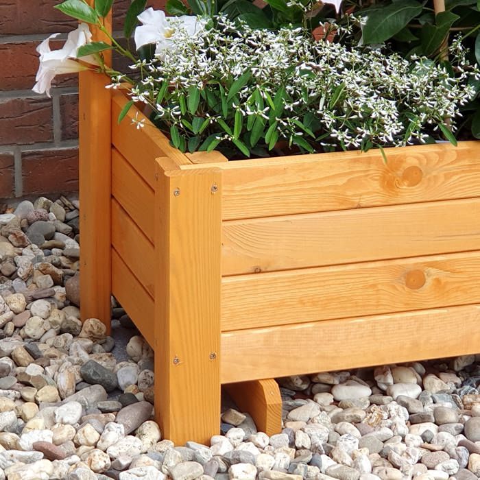 Jardinière en bois avec treillis haut bac à fleurs pour plantes ...
