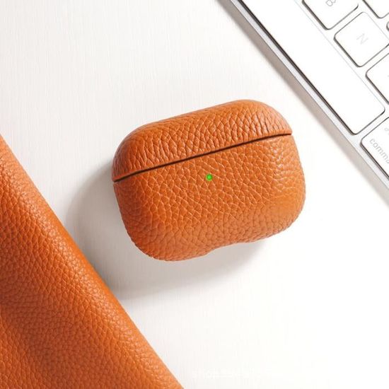 Sku7 Pour Airpods Pro Étui Airpods 3 Pro En Cuir Véritable Sacoche De