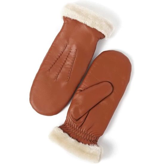 Gants En Cuir De Mouton Pour Femmes Avec Fourrure Chaude Pour L'Hiver ...