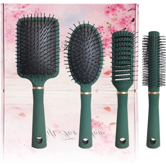 Lot De 4 Brosses À Cheveux Démêlantes Pour Femmes Et Enfants, Poils ...