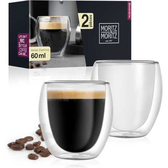 Barista Roma 2 x Verres à expresso double paroi 60 ml Tasses à expresso ...