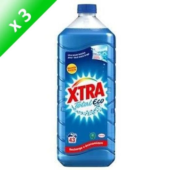 XTRA Lessives liquides Total Eco - 3,01 L - 43 lavages - Lot de 3 ...