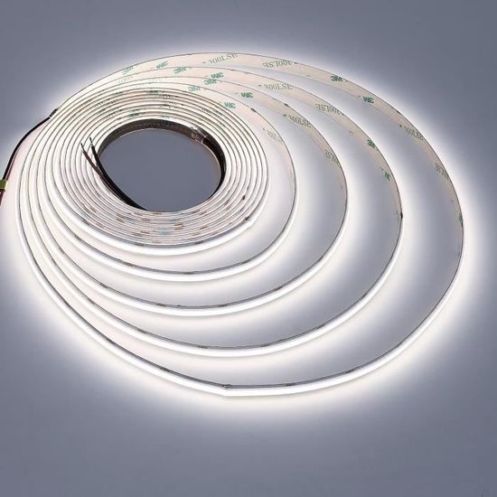24v Ruban Led Cob 5m Blanc Froid 6000k Intérieur 120 Degré Cri 90