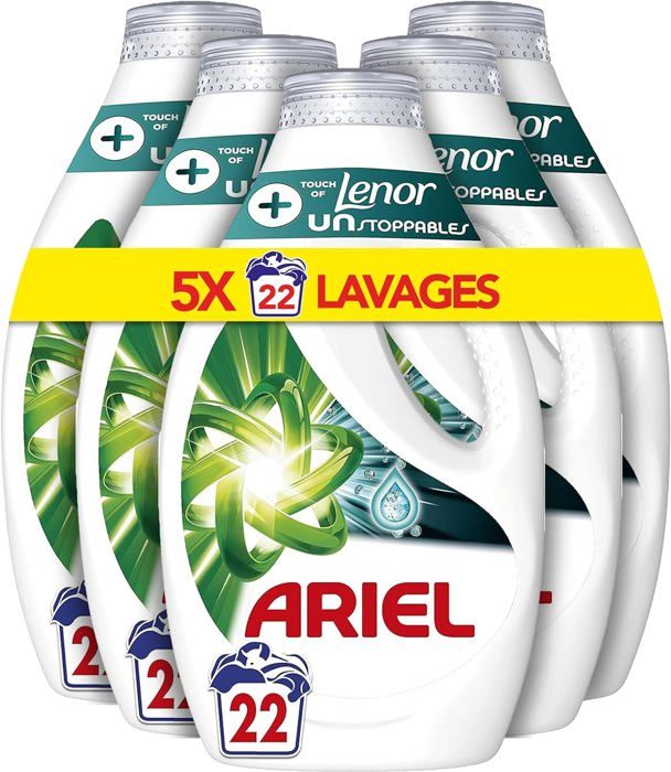 Lessive Liquide, 110 Lavages (5x22), Unstoppables Touche de Lenor ...