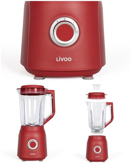 Blender ROUGE 600W 1.5L 2 Vitesses + Impulsions Turbo lames en acier ...