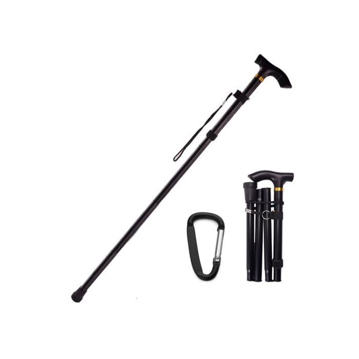 Canne Marche Pliable Aluminium, Réglable Hauteur 65-95cm, Poignée ...
