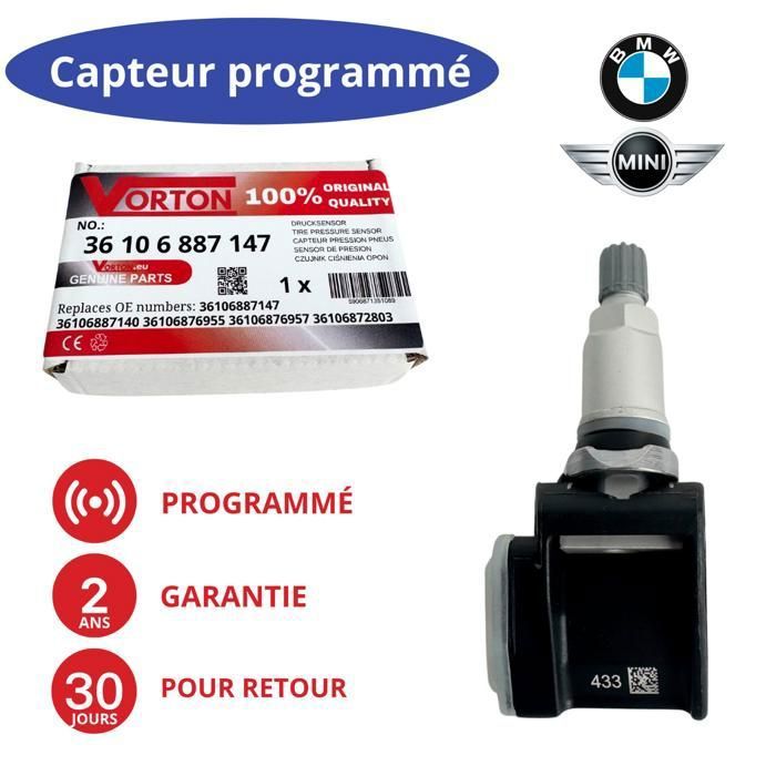 Capteur de pression des pneus TPMS programmé Valve roue BMW Série 5 G30 ...