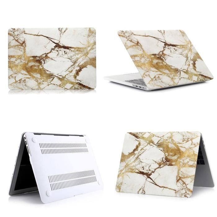 Coque effet marbre pour MacBook Air - For 2019 AIR 13 A1932 - Or blanc ...