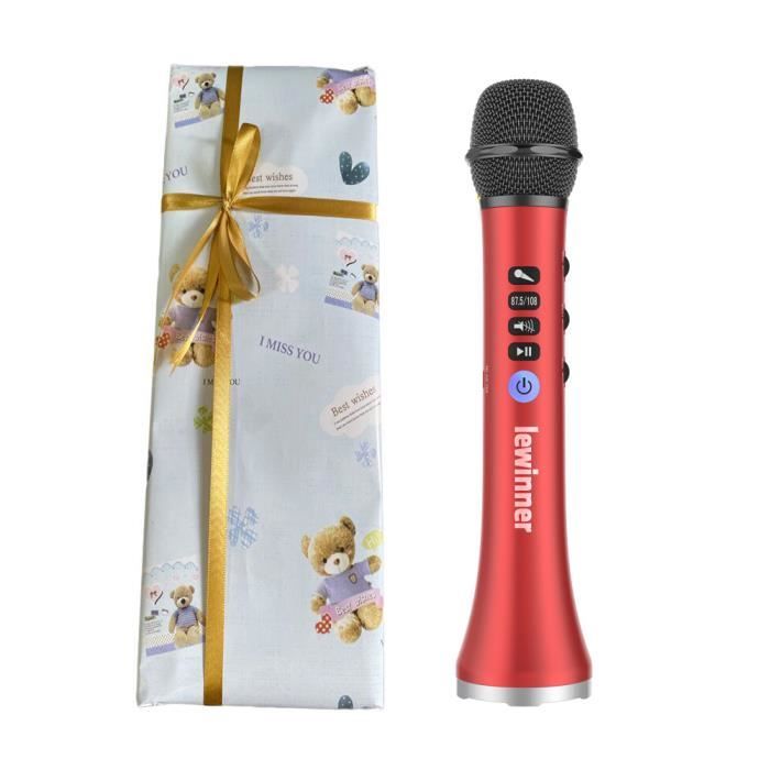 Rouge avec chaîne cadeau Microphone professionnel L-698, haut-parleur ...