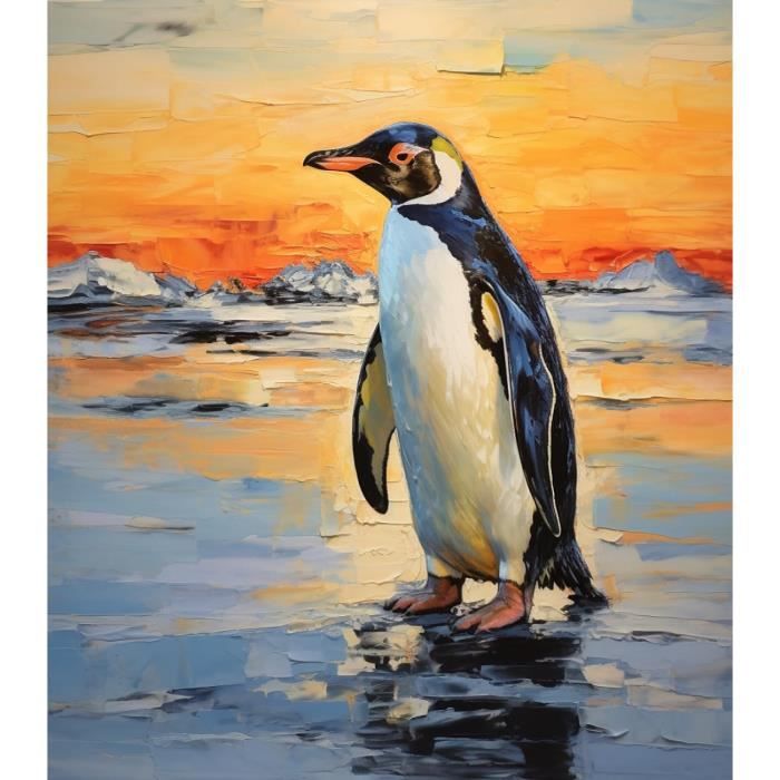 Peinture ,Dessin Animé Mignon Pingouin Animal,Diy Acrylique Peinture ...