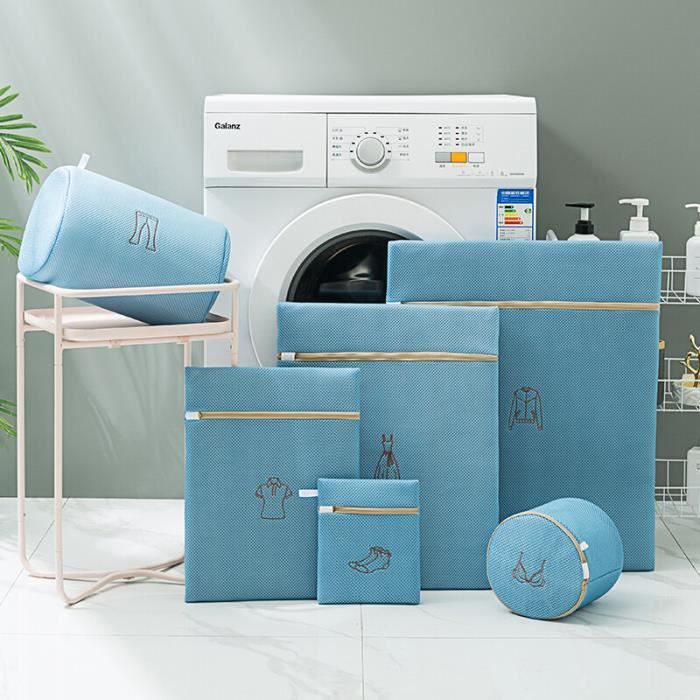 8 Pcs Ensembles Lavage Sac Broderie Maille Fine Morandi Couleur Sacs À ...