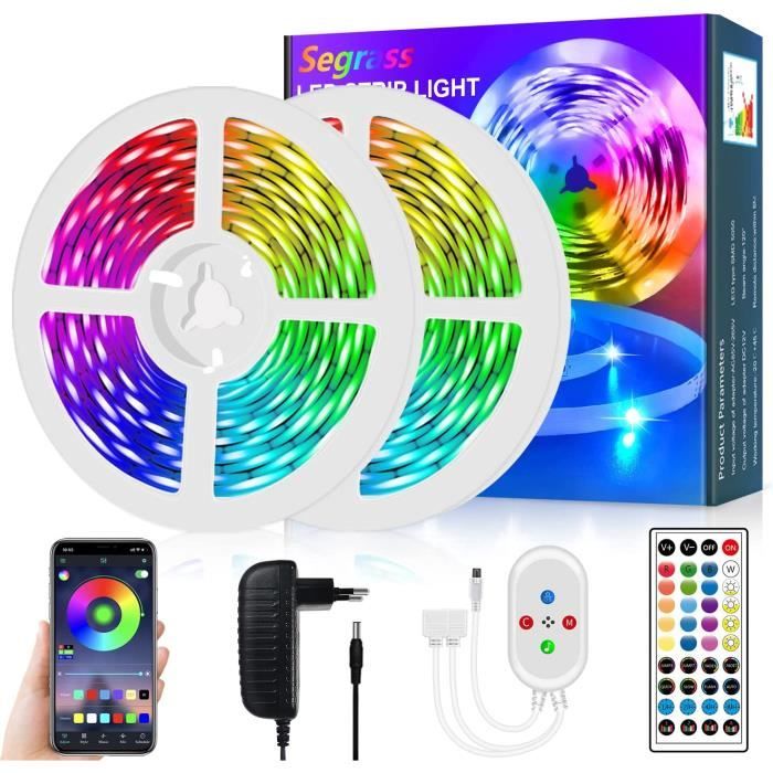 Bande Led Rvb De 20 M - Avec Télécommande À 40 Touches Et Boîtier De ...