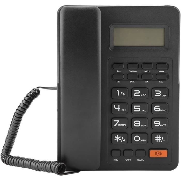 Téléphone Filaire Bureau Téléphone Fixe Grand Écran Affichage De L'Identification De L'Appelant ...
