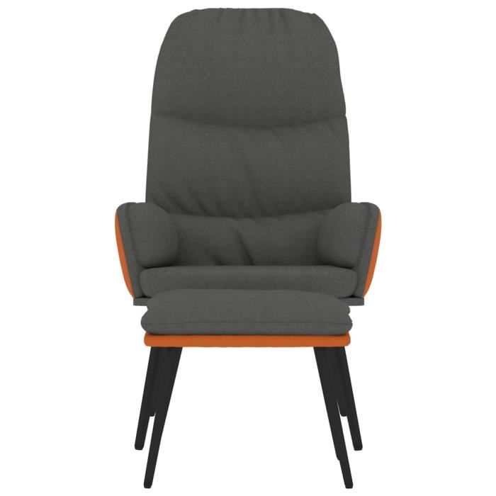 Chaise de relaxation avec tabouret Gris foncé Tissu-S5382 - Cdiscount ...