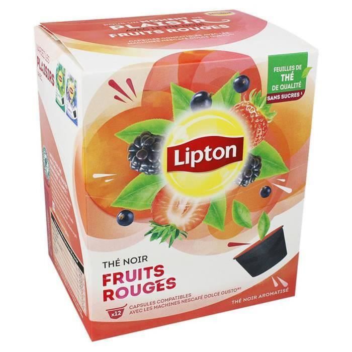 LOT DE 2 - LIPTON - Thé Noir aux Fruits Rouges Compatible Dolce Gusto ...