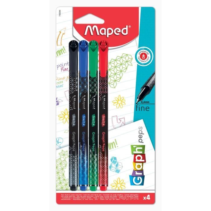 MAPED 4 Feutres Fin Graph Blister - Cdiscount Jeux - Jouets