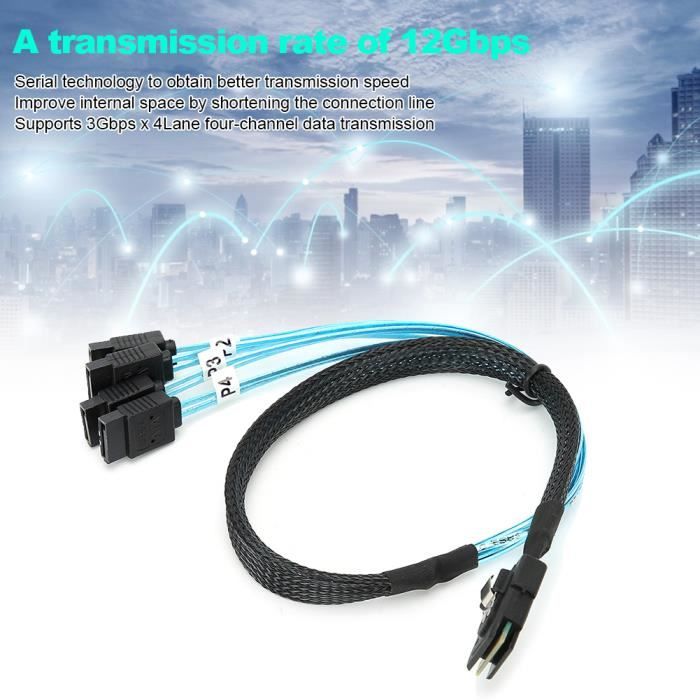 Minifinker Câble E-Sata Mini Sas G0101 36P Sff-8087 À 4Sata Ligne De Données De Serveur ...