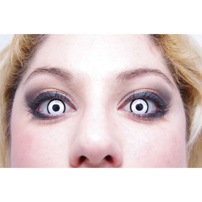 Lentilles de contact oeil blanc et noir - Fantaisies - Adulte - Mixte ...