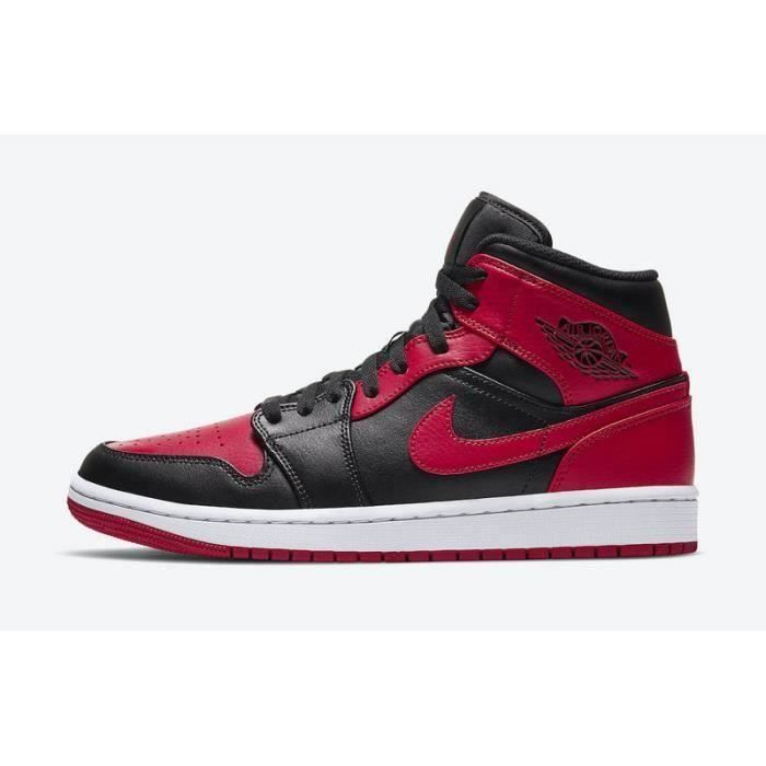 Baskets air-Jordan 1 Mid Bred 554724-074 Homme Chaussures Entranement ...