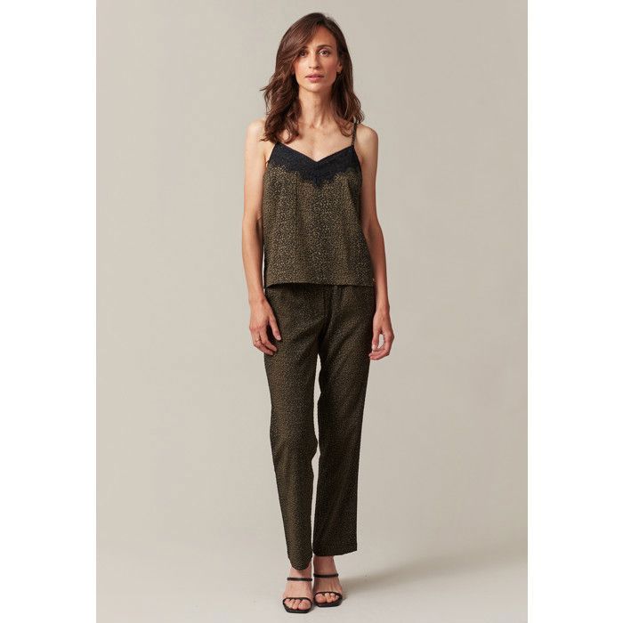 Caraco motif léopard pour femme DEELUXE ISALIE KhakiFemme Kaki ...
