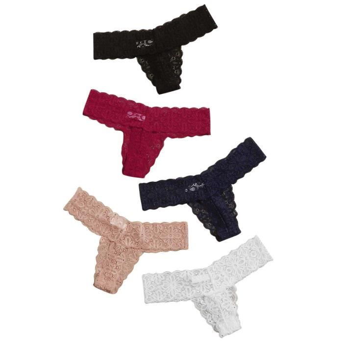 5pcs femmes sexy lingerie dentelle string ouvert culotte g-pantalon ...