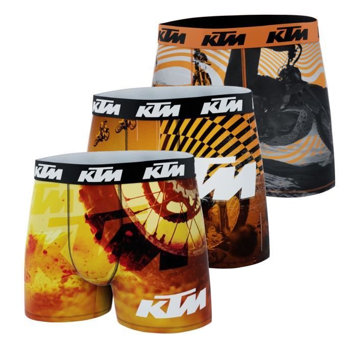KTM - Boxer homme microfibre (Lot de 3) Orange - Cdiscount Prêt-à-Porter