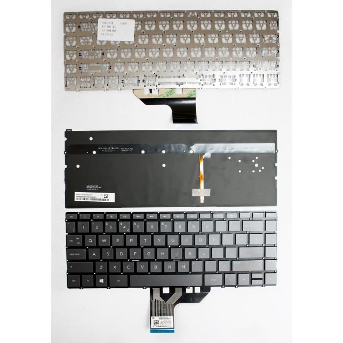 HP Spectre 13-w001nx Rétro-éclairé noir Layout Royaume-Uni Clavier pour ...