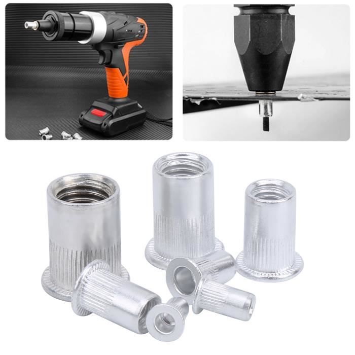 TMISHION crou à rivet crou de rivet, écrou à tête plate de résistance à l'usure, écrou droit de ...