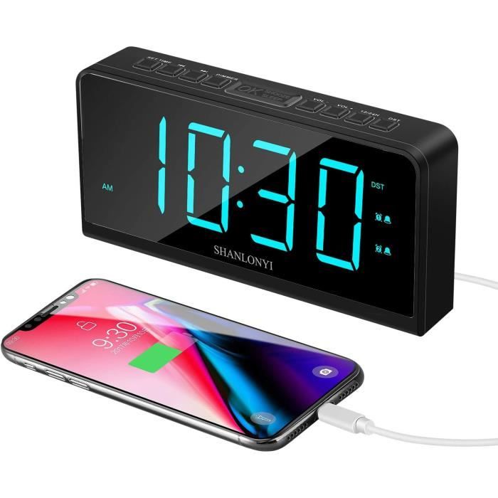 Réveil Numérique, Écran Led 7\U201C, Horloge Digitale De Bureau Pour ...