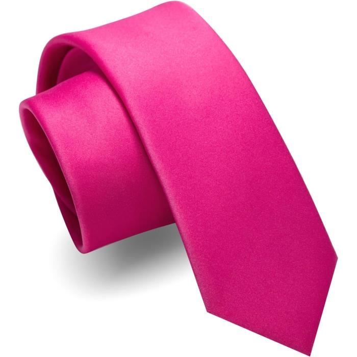 Cravate Fine Mate Pour Homme - TRAHOO - Couleur Unie - Polyester - 6 Cm ...