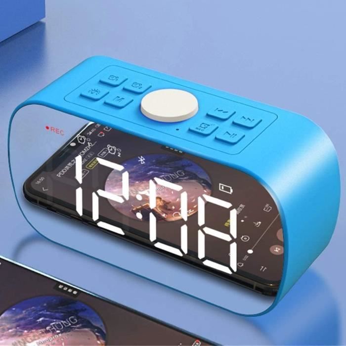 Réveil avec haut-parleur Bluetooth - Radio FM numérique LED - Réglage ...