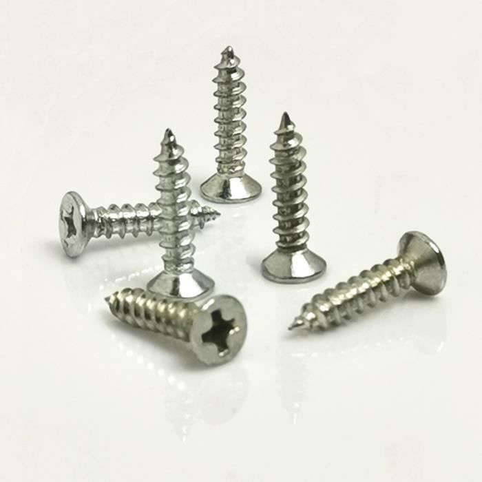 Silver color-M2.5-12mm -Vis Phillips à tête plate encastrée en croix ...