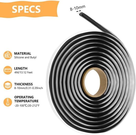 Ruban Butyle Sealant Tape,10 Mm X 4M Ruban D'Étanchéité En Caoutchouc ...