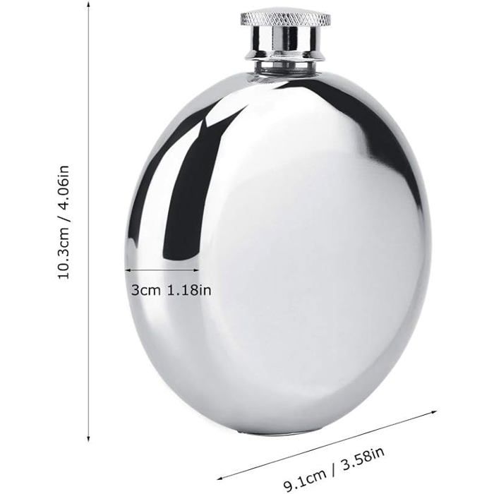 Bouteille Alcool Ronde Flasque a Alcool Whisky Flask 150 Ml En Acier ...